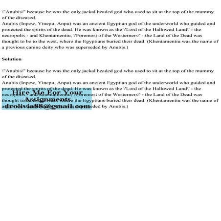 Anubis because he was the only jackal headed god who used to sit.pdf