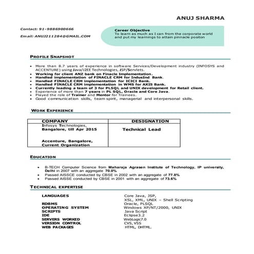 Anuj sharma resume | DOCX