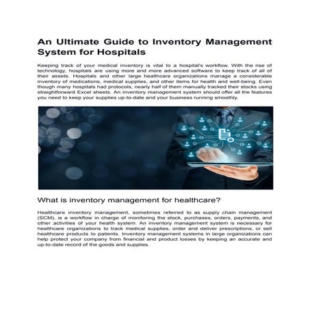 An Ultimate Guide to Inventory Management System for Hospitals | PDF