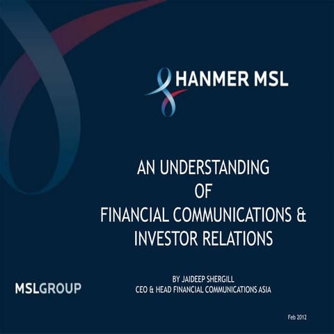 An Understanding Of Financial Communications And Investor Relations ...