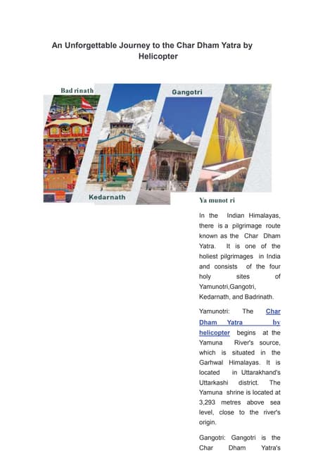 A Comprehensive Guide to Char Dham Yatra by helicopter.ppt