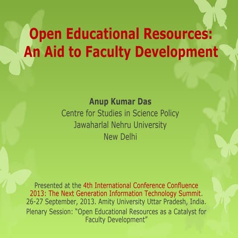 Open Educational Resources: An Aid to Faculty Development | PPT