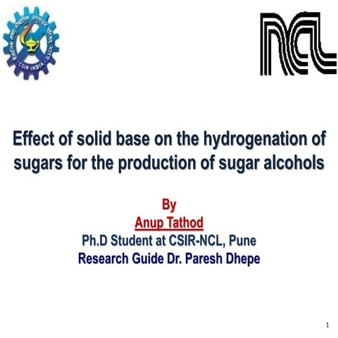 Conversion of sugars to sugar alcohols | PPTX