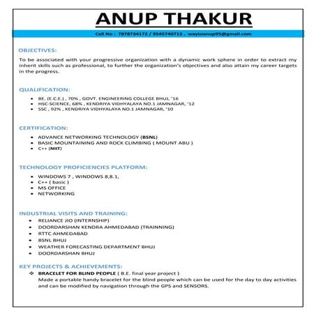 Anup thakur resume | PDF