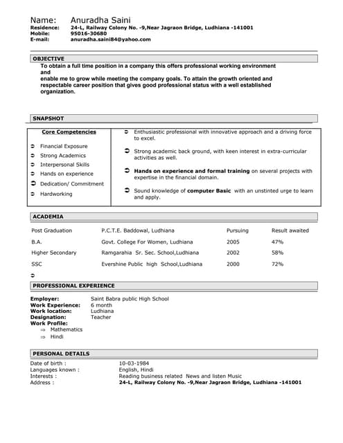 Monika resume | PDF