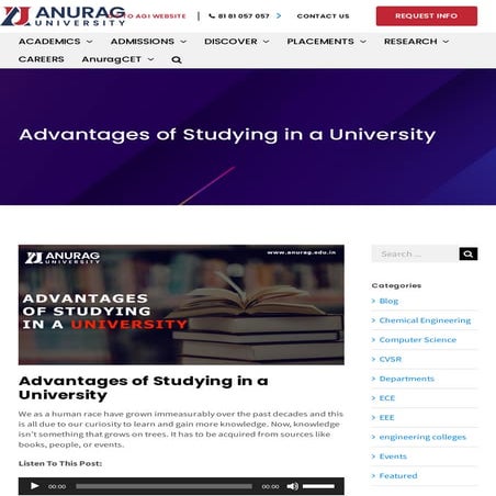 Anurag edu-in-advantages-of-studying-in-a-university | PDF