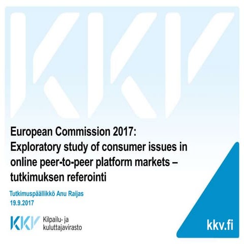European Commission 2017: Exploratory study of consumer issues in ...