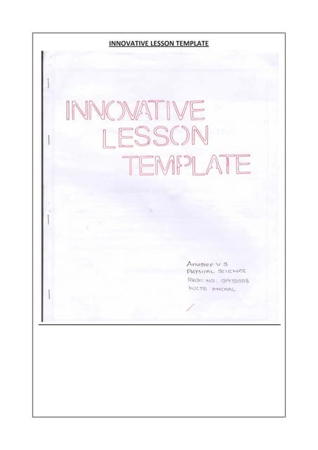 Innovative lesson template | PDF