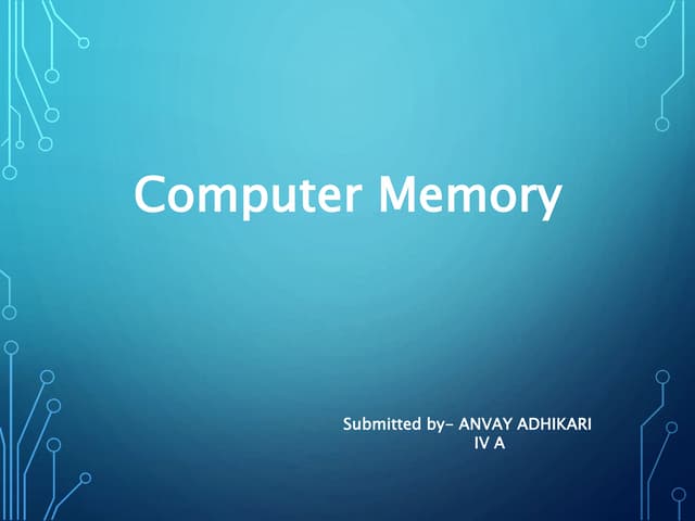 Presentation on primary storage devices | PPTX | Data Storage and Warehousing | Computing