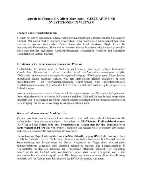 VIETNAM — THE WORLD BANK AWARDED LAWYER IN VIETNAM DR. OLIVER MASSMANN THIS CERTIFICATE OF ...