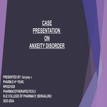 anxiety case presentation in soap format | PPTX