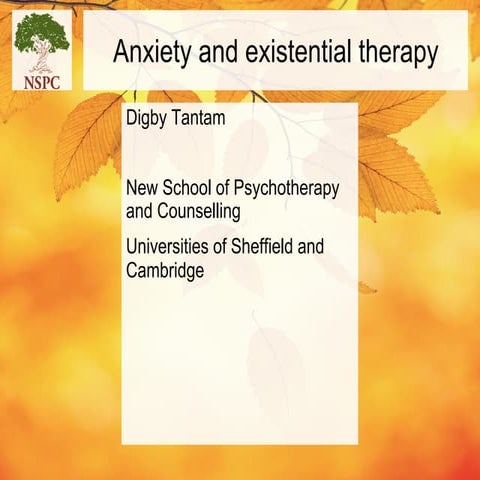 Anxiety and existential therapy | PPT