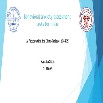 Behavioral anxiety assessment tests for mice. | PPT