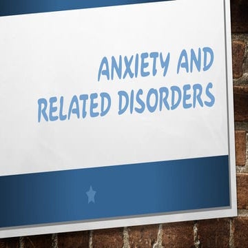 Anxiety disorder | PDF