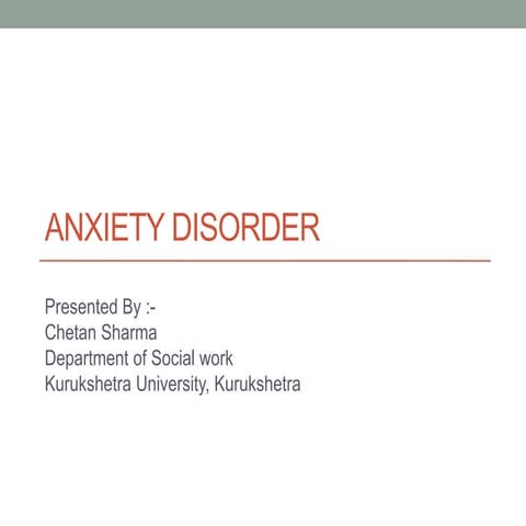 Anxiety disorder | PPT