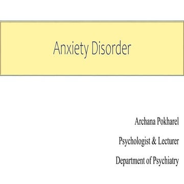 anxiety disorder , a common mental health problem | PPT