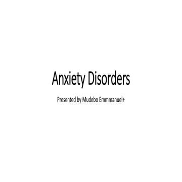 Anxiety disorders | PPT