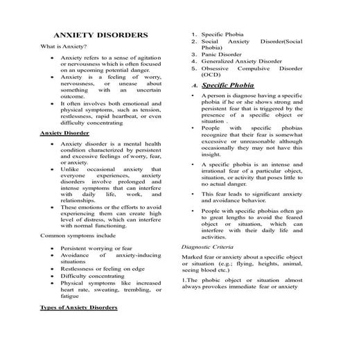 Anxiety disorders | PPTX