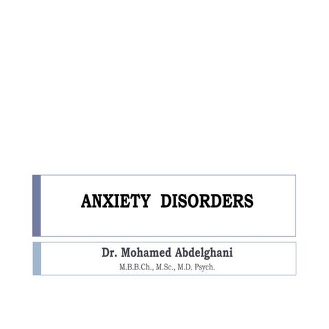 Anxiety disorders for undergraduates | PPT