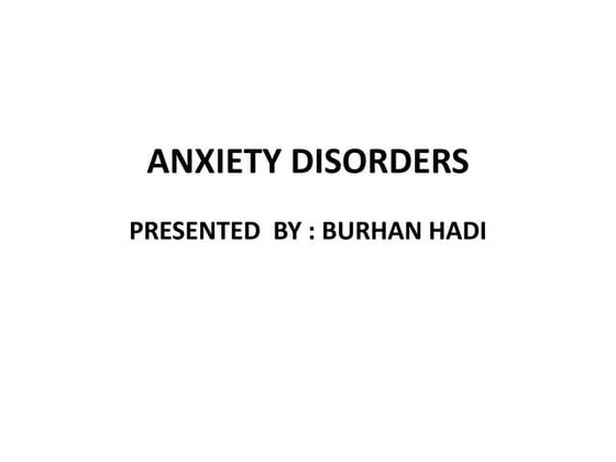 Anxiety disorders DSM-5 | PPT