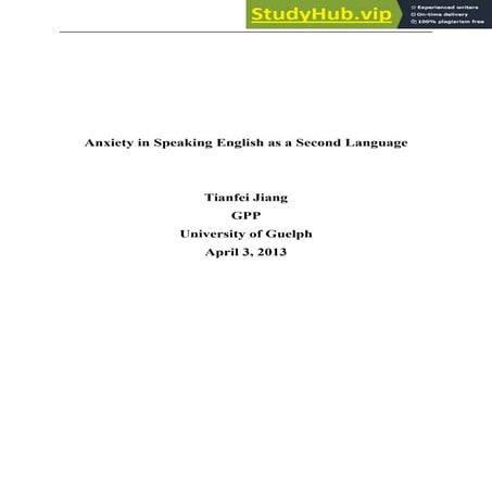 Anxiety In Speaking English As A Second Language | PDF | Brain and ...