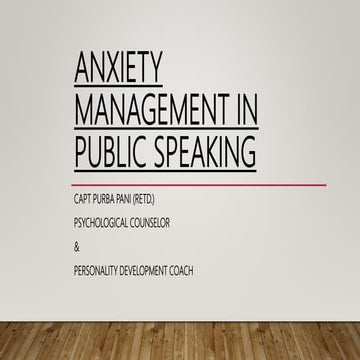 Anxiety management in public speaking | PPTX