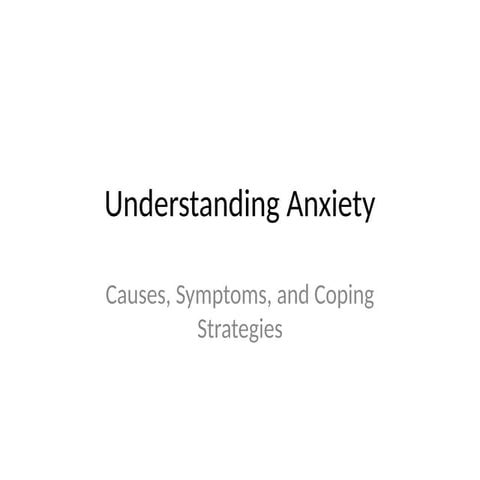 Understanding Anxiety Disorders with overview | PPTX