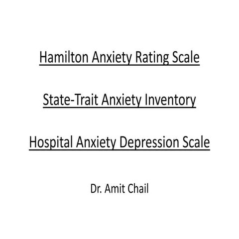 Anxiety scales tutorial | PPTX