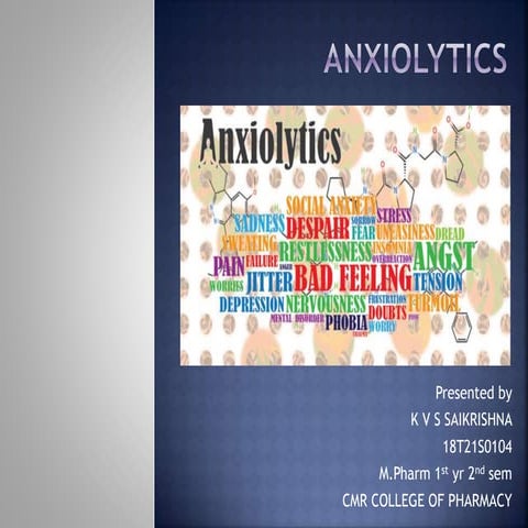 Anxiolytics screening methods | PPTX
