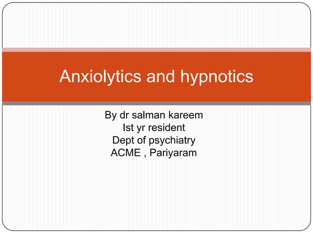 Sedatives and hypnotics | PPT