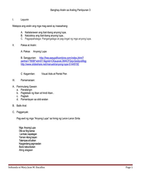 Lesson plan english 6 -retelling | PDF