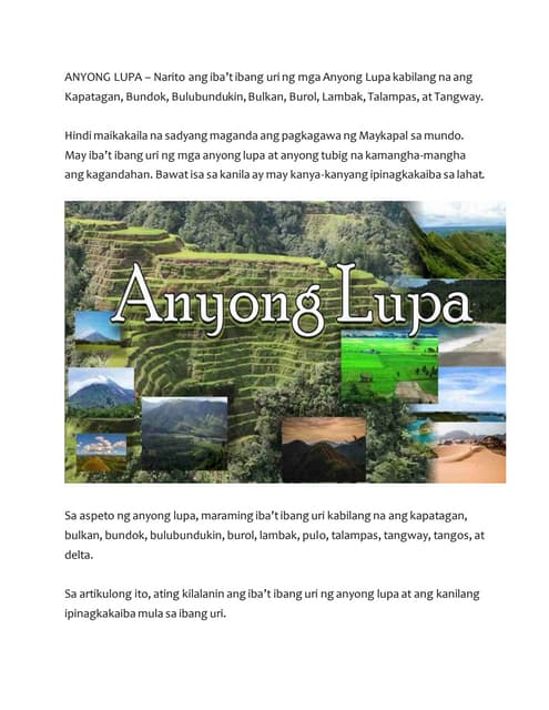 Mga anyong lupa | PPTX