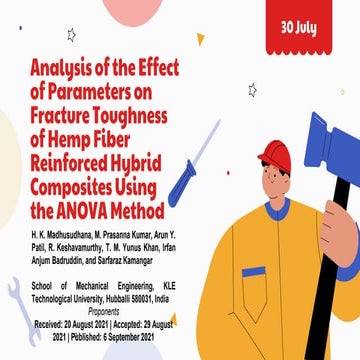ANALYSIS OF THE EFFECT OF PARAMETERS ON FRACTURE TOUGHNESS OF HEMP ...
