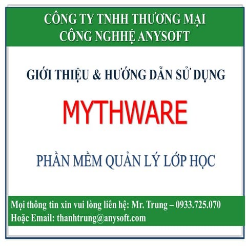 Anysoft huong dan su dung mythware mmc | PDF