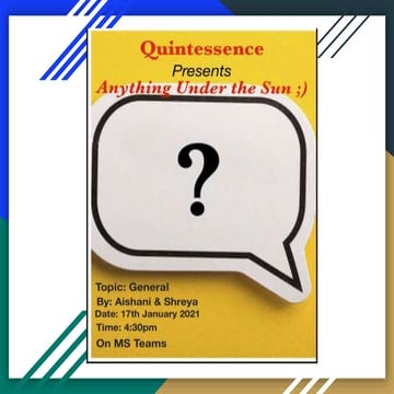 Anything under the sun quiz, ZHDC Quiz session #6 | PPTX