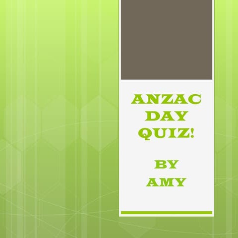 Anzac day quiz | PPTX
