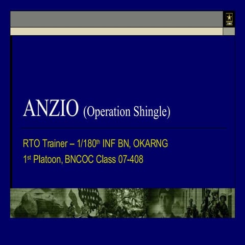 Anzio (Operation Shingle) | PPT | Death, Injury, or Military Conflict ...