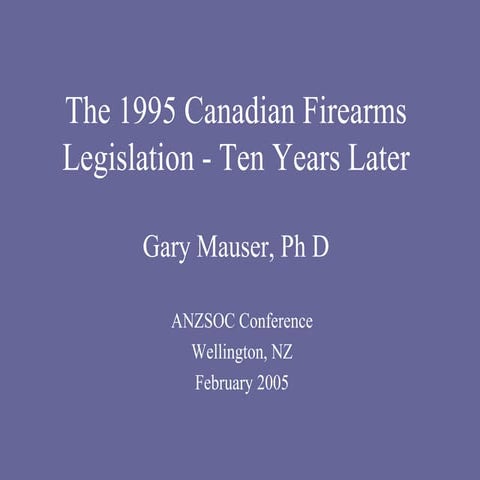 The Canadian Gun Control Registry | PPT