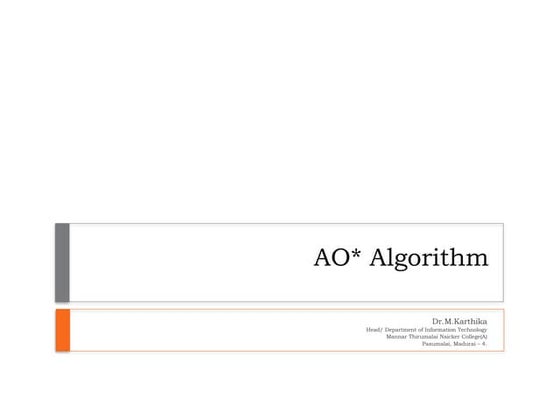Problem Reduction And Or Graph And Ao Algorithmppt Computing Technology And Computing