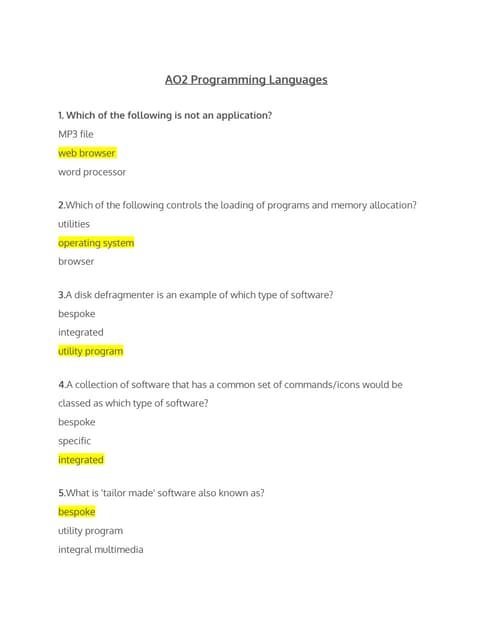 Ao2 programminglanguages | PDF Ao2 programminglanguages | PDF