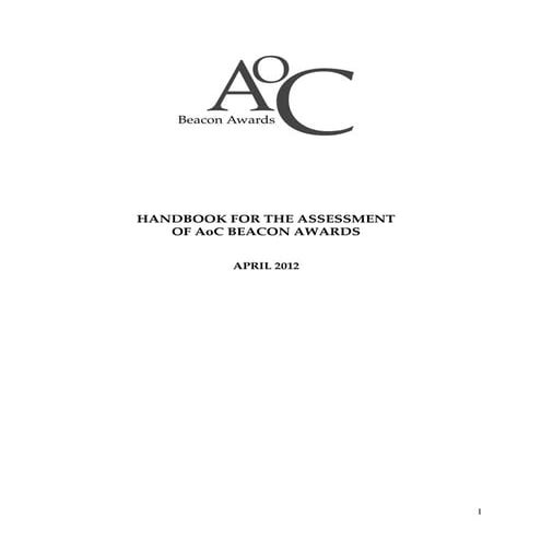 AoC Beacon Assessor Handbook 2012/2013 | PDF | Business | Business and ...