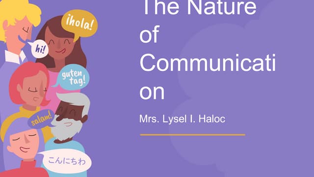 The nature of communication | PPT