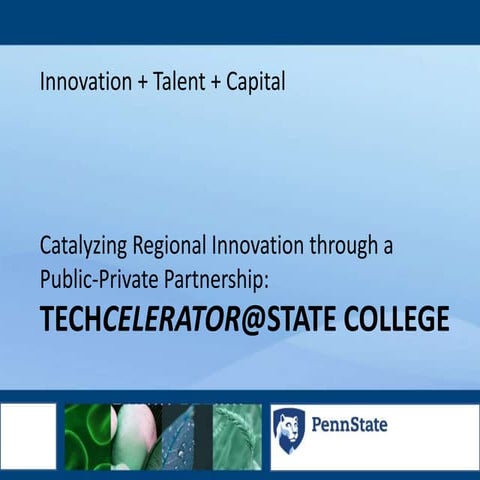 UEDA 2015 Awards of Excellence - Innovation & Entrepreneurship - TechCelerator | PPT