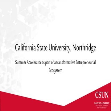 CSUN Summer Accelerator | PPTX