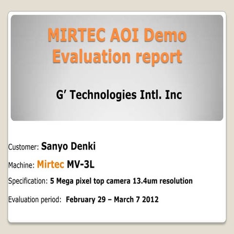 Aoi demo evaluation report sanyo denki | PPTX