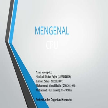 mengenal Hardware dan komponen - komponen CPU | PPTX