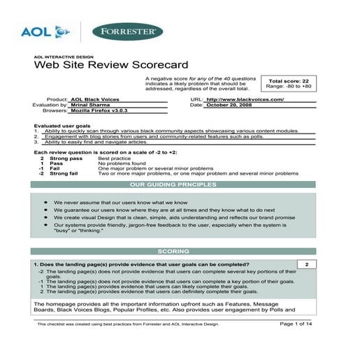 Website Evaluation Form | PDF