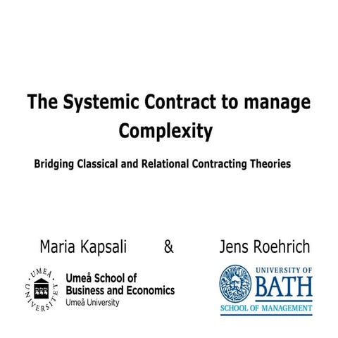 systemic contract Academy of Management 2013 | PPT