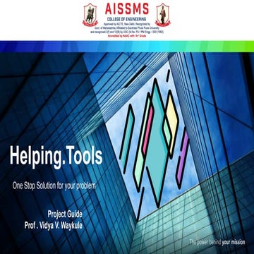 A One Stop Solution Platform for various Services Helping Tools.pptx