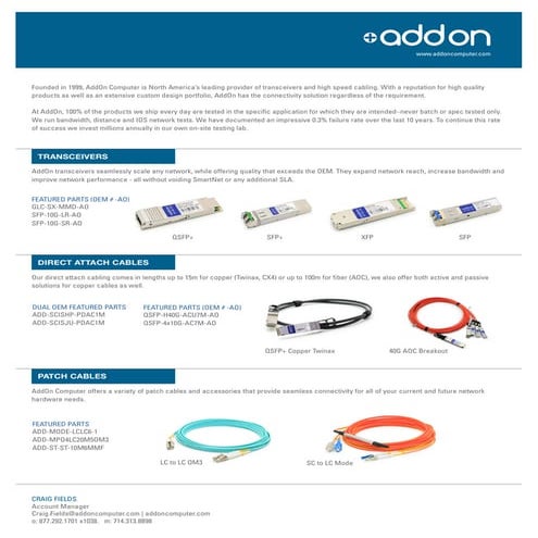 DAC, AOC & MPO/LC cable solution | PDF